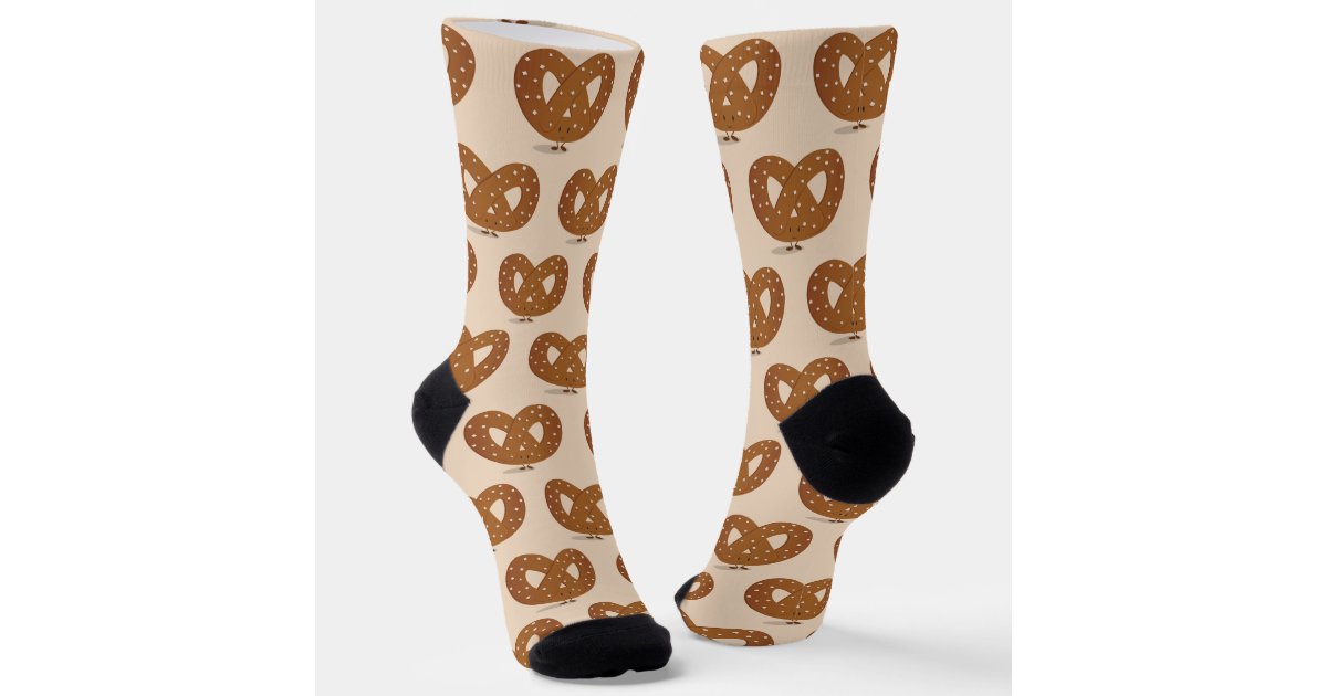 Cute Salted Pretzel Food Socks | Zazzle