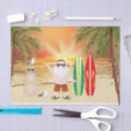 Cute Santa and Surfboards Beach Surfing Christmas Tissue Paper | Zazzle
