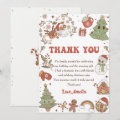 Cute Santa Christmas Birthday Party Thank You Card | Zazzle
