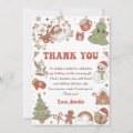 Cute Santa Christmas Birthday Party Thank You Card | Zazzle