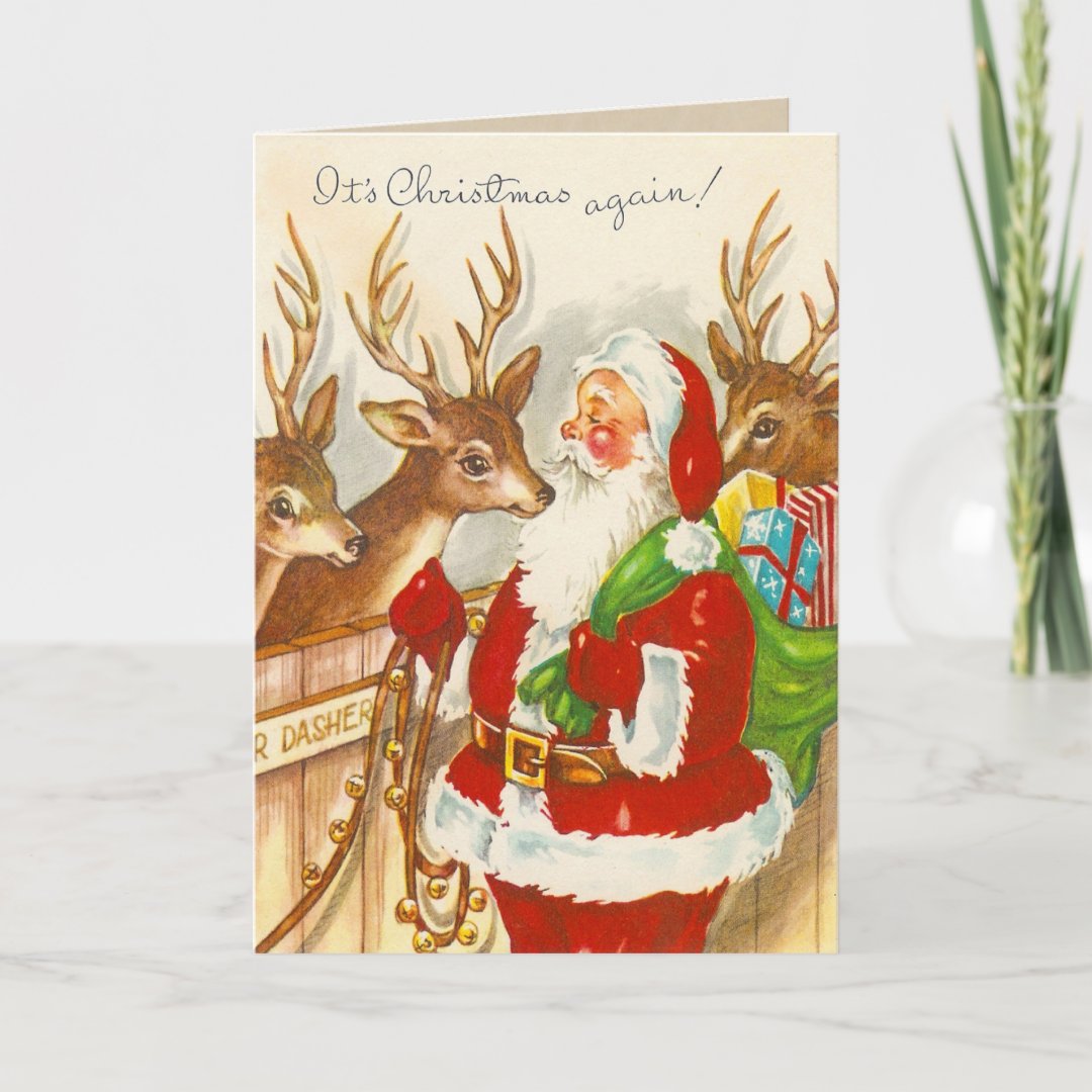 Cute Santa Christmas Card | Zazzle