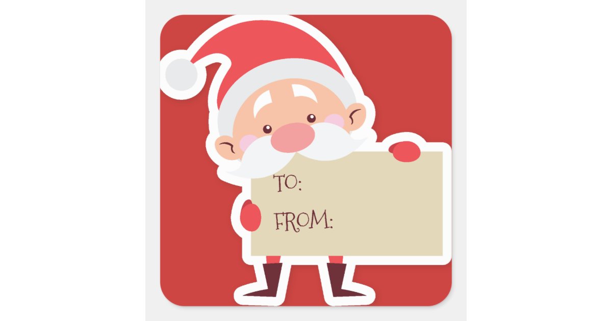 Cute Santa christmas Gift Sticker | Zazzle