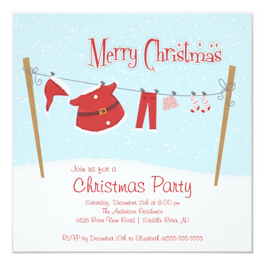 Cute Santa Christmas Holiday Party Invitations | Zazzle.com