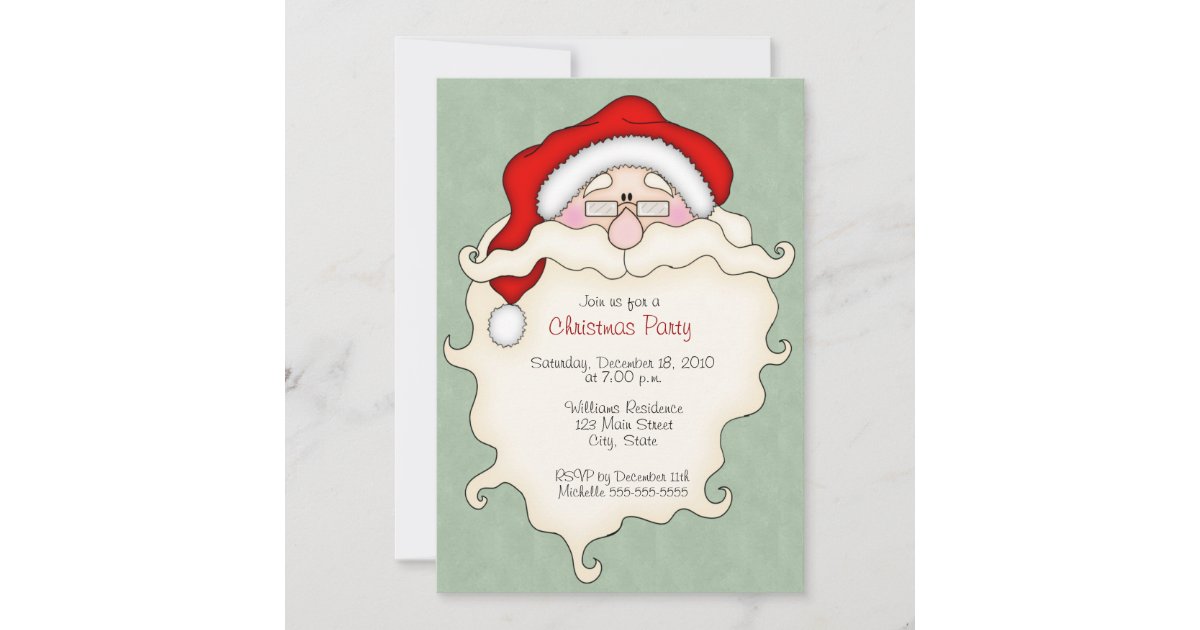 Cute Santa Christmas Party Invitations | Zazzle