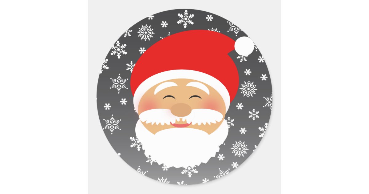 Cute Santa Claus Christmas Classic Round Sticker | Zazzle