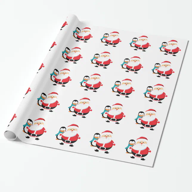 Cute Santa Claus Christmas custom holiday gift Wrapping Paper | Zazzle