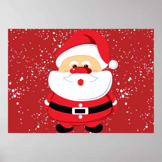 Cute Santa Claus Christmas custom Poster | Zazzle