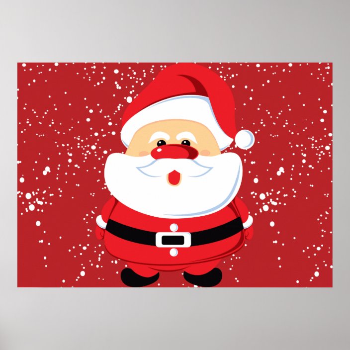 Cute Santa Claus Christmas custom Poster | Zazzle.com