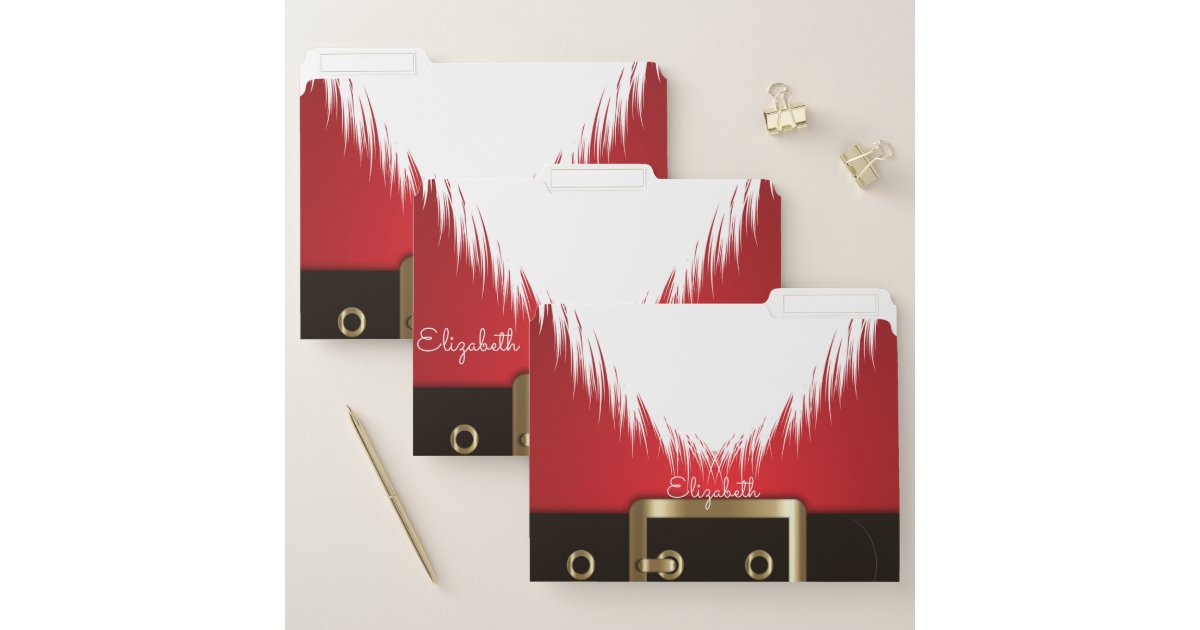 Cute Santa Claus, Christmas- Personalized File Folder | Zazzle