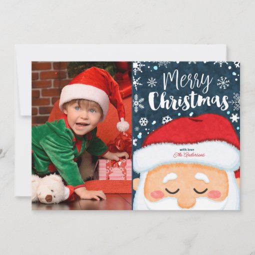 Cute Santa Claus Christmas Photo Greeting Card | Zazzle