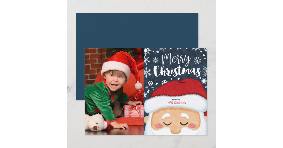 Cute Santa Claus Christmas Photo Greeting Card | Zazzle