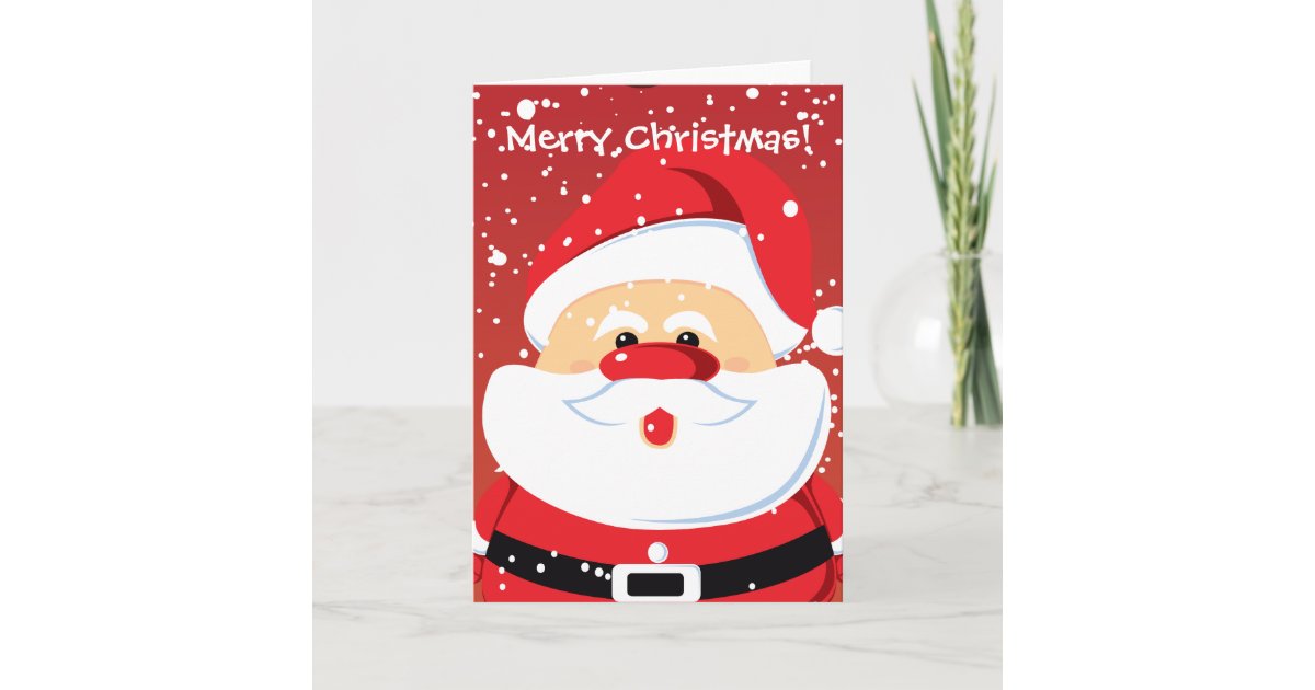 Cute Santa Claus custom greeting card | Zazzle