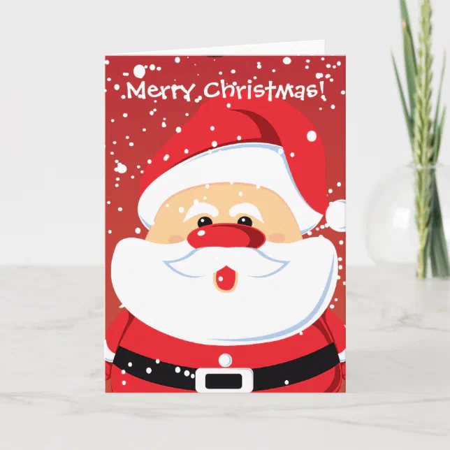 Cute Santa Claus custom greeting card | Zazzle