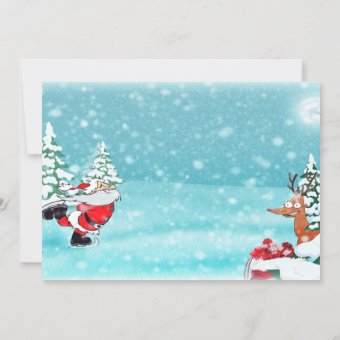 Cute Santa Claus, Deer Christmas Corporated Invitation | Zazzle