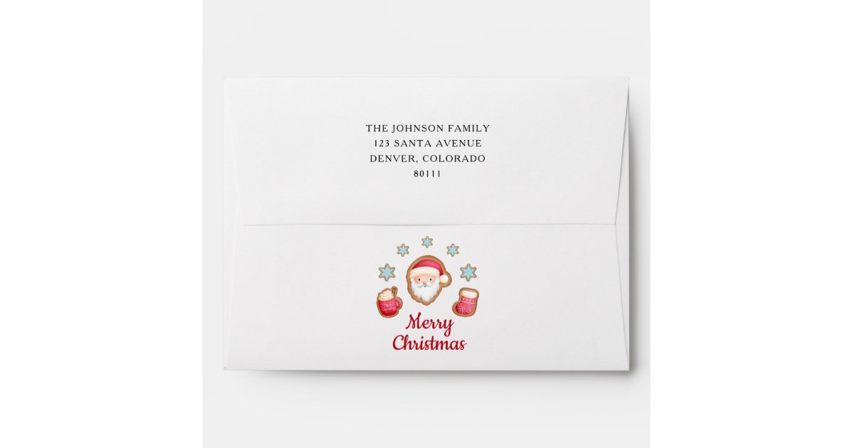 Cute Santa Claus Merry Christmas Return Address Envelope | Zazzle
