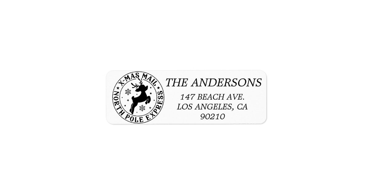Cute Santa Claus Seal North Pole address label | Zazzle
