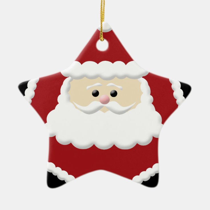 Cute Santa Claus Star Ornament | Zazzle