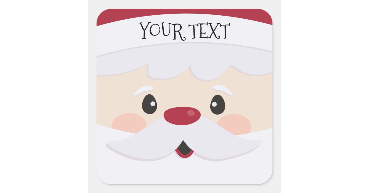 Cute Santa Face Personalized Sticker | Zazzle