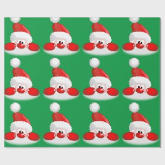 Cute Santa Face Wrapping Paper | Zazzle