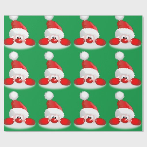 Cute Santa Face Wrapping Paper | Zazzle