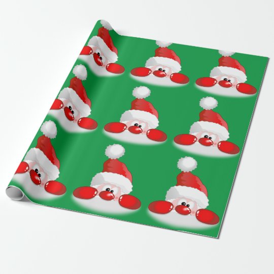 Cute Santa Face Wrapping Paper | Zazzle.com