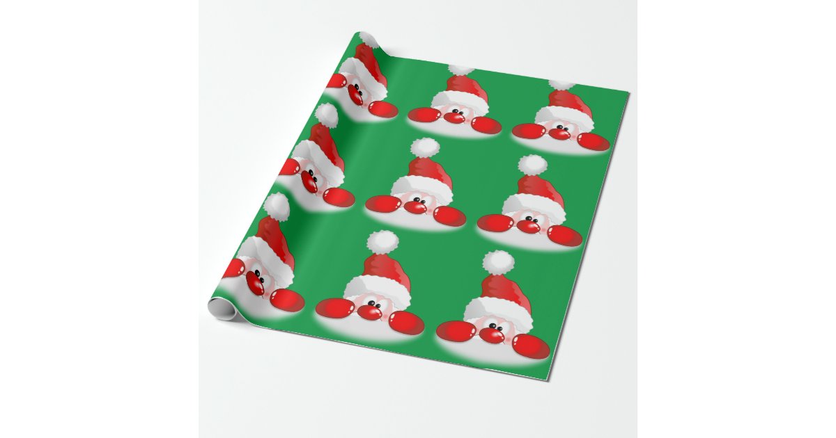 Cute Santa Face Wrapping Paper | Zazzle