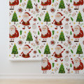 Cute Santa Festive Christmas Holidays Wallpaper | Zazzle