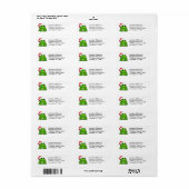 Cute Santa Hat Frog Christmas Return Address Label | Zazzle