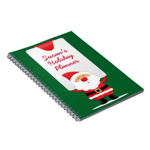 Cute Santa Holiday Planner Notebook | Zazzle