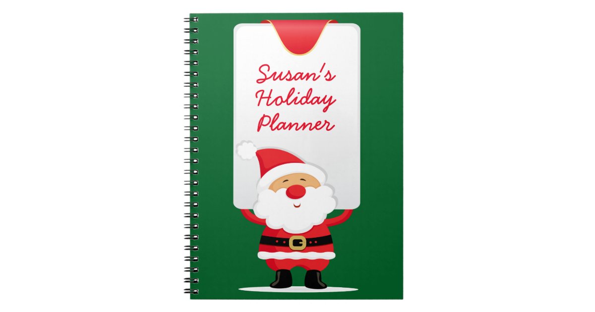 Cute Santa Holiday Planner Notebook | Zazzle