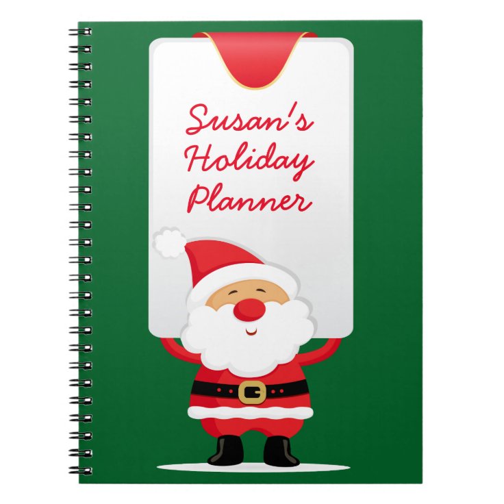 Cute Santa Holiday Planner Notebook | Zazzle