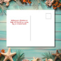 Cute Santa Parrot Tropical Beach Christmas Holiday Postcard | Zazzle