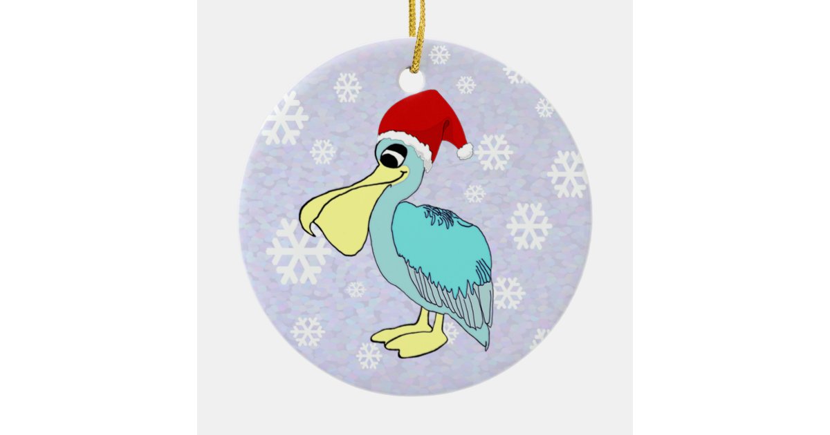 Cute Santa Pelican Ornament | Zazzle