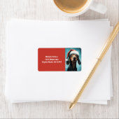 Cute Santa Puppy Dog Dachshund Christmas Address Label | Zazzle