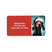 Cute Santa Puppy Dog Dachshund Christmas Address Label | Zazzle
