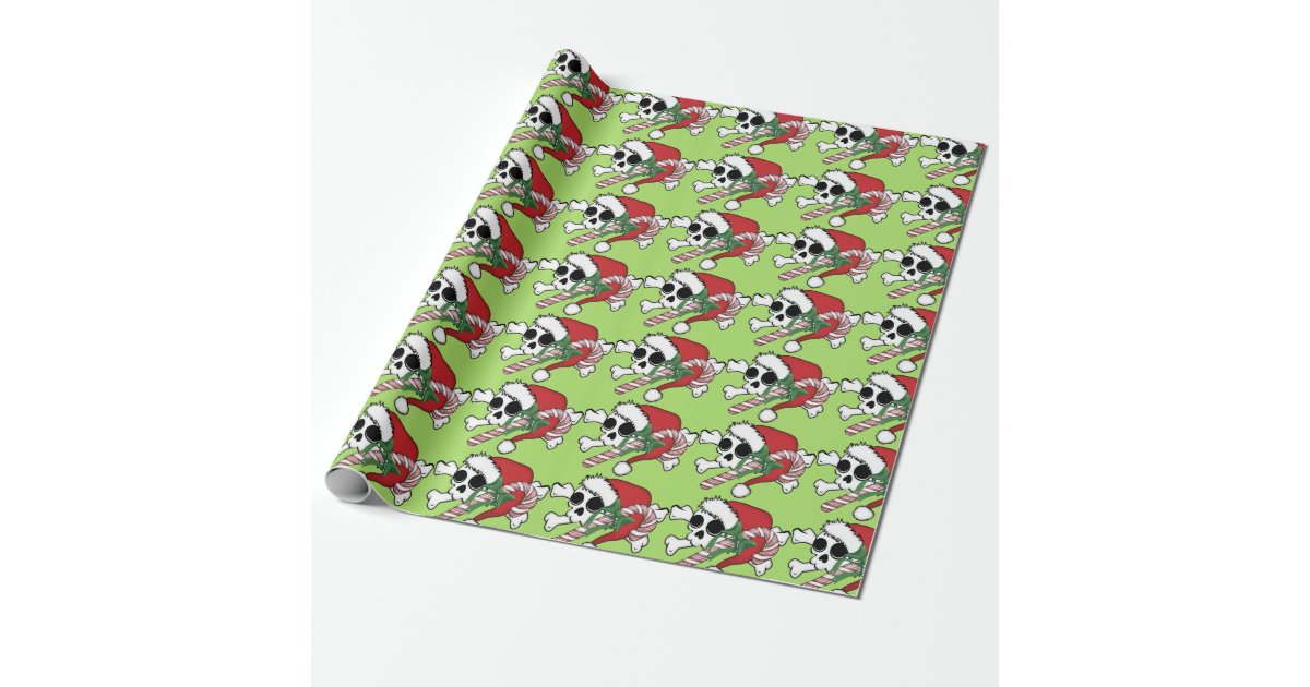 Cute Santa Skull Wrapping Paper | Zazzle