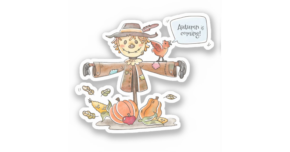 Cute Scarecrow Sticker | Zazzle