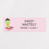 Cute School Bookworm Kids Name Kids' Labels | Zazzle