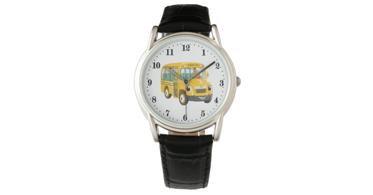 cute School bus driver add text Watch | Zazzle