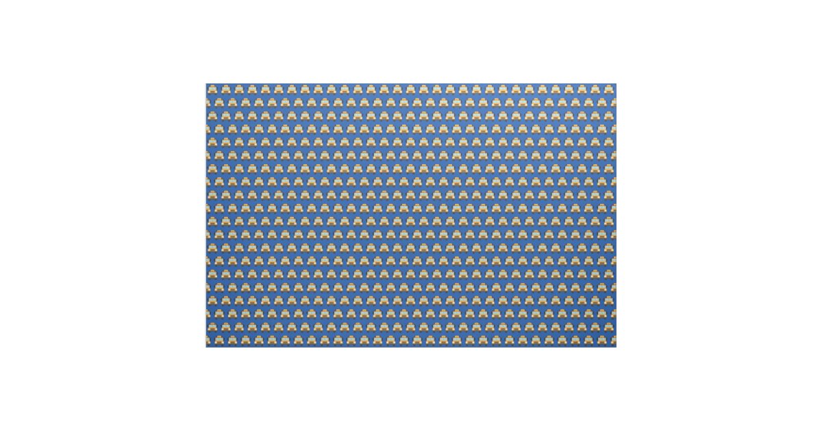 Cute School Bus Driver Royal Blue Pattern Fabric | Zazzle