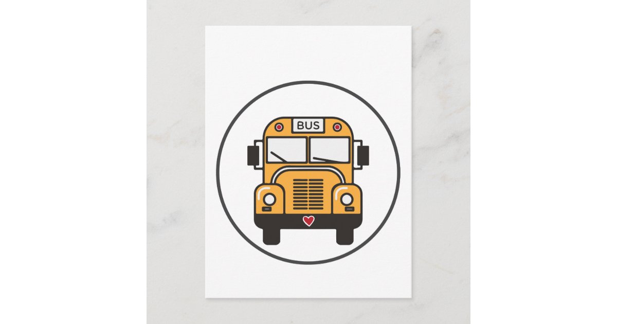 Cute School Bus Postcard | Zazzle
