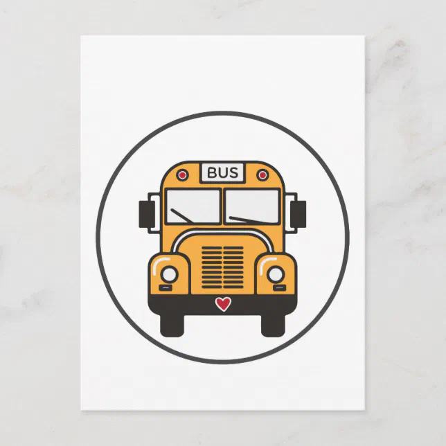 Cute School Bus Postcard | Zazzle
