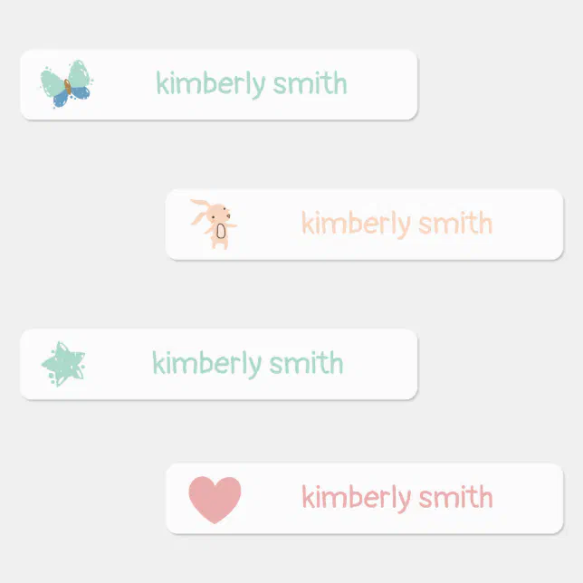 Cute School Daycare Girl Name Labels | Zazzle