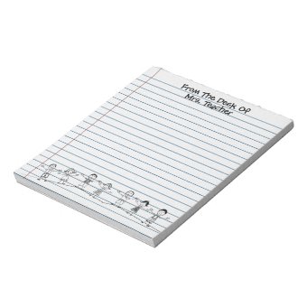 Cute School Kids Teacher Notepad | Zazzle
