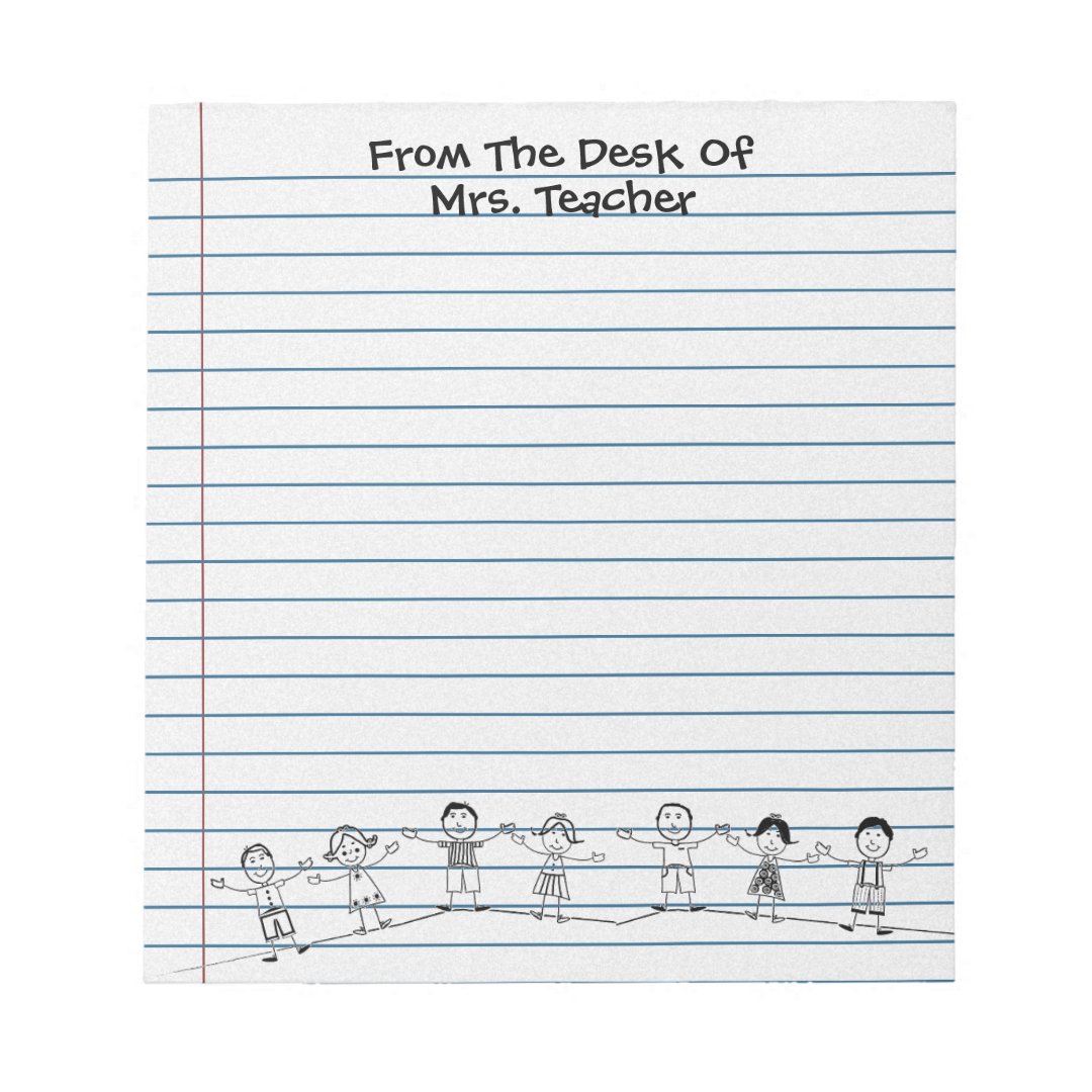 Cute School Kids Teacher Notepad | Zazzle