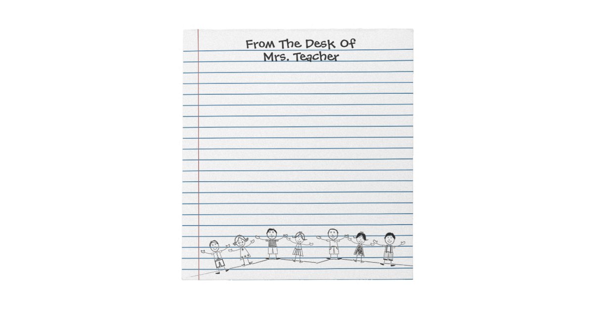 Cute School Kids Teacher Notepad | Zazzle