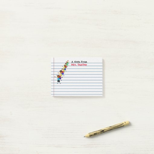 Cute School Kids Teacher Personalized Post-its Post-it Notes | Zazzle