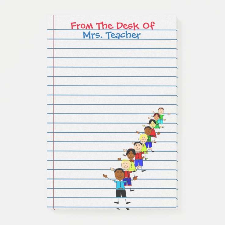 Cute School Kids Teacher Post-its Notes | Zazzle