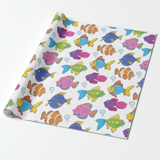 Cute School of Fish Wrapping Paper | Zazzle.com