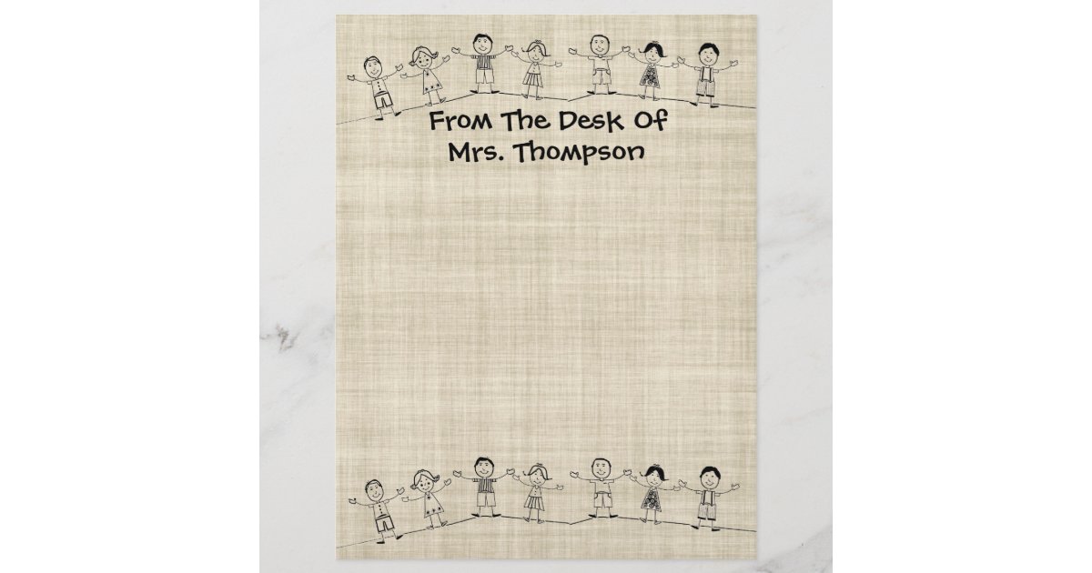 Cute School Teacher Letterhead Stationery | Zazzle